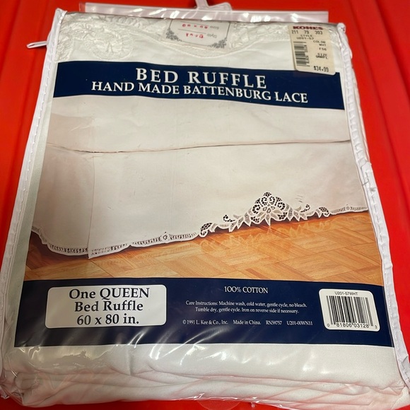 L Kee | Bedding | Vintage Hand Made Battenburg Lace Bed Ruffle Nip ...